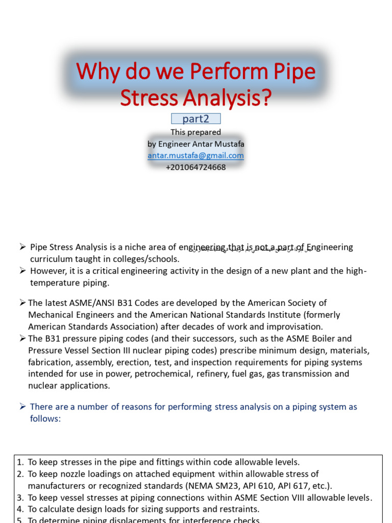 Importance of Pipe Stress Analysis | PDF | Friction | Pipe (Fluid ...