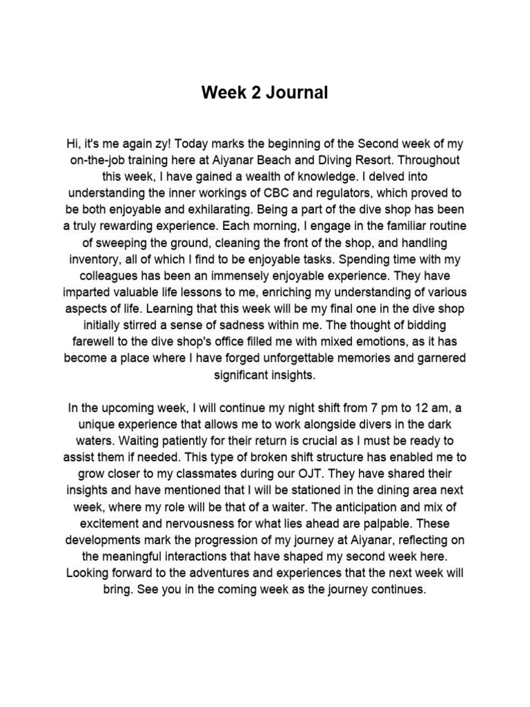 Week 2 Journal | PDF