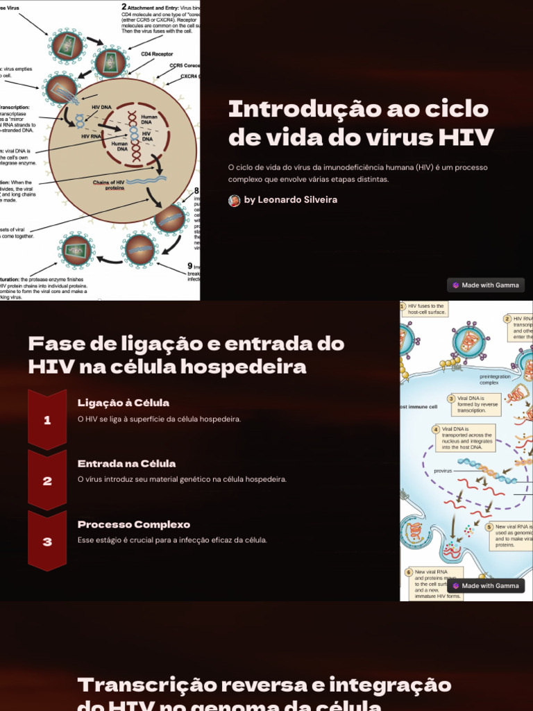 Introducao Ao Ciclo de Vida Do Virus HIV | PDF | HIV | Vírus