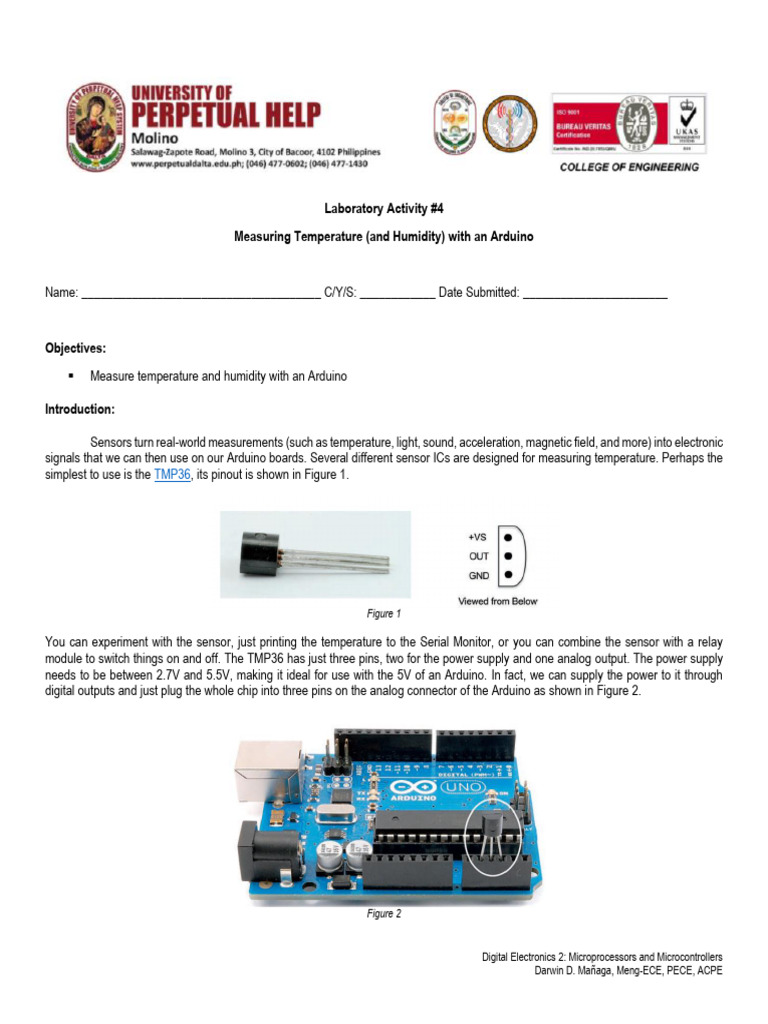 Lab04 - Measuring Temperature and Humidity | PDF | Humidity | Arduino