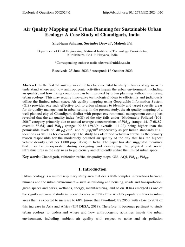 Air Quality Mapping and Urban Planning For Sustain | PDF | Air ...
