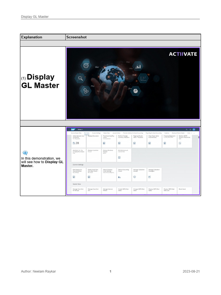 How to Display GL Master Accounts | PDF | Business | Computers