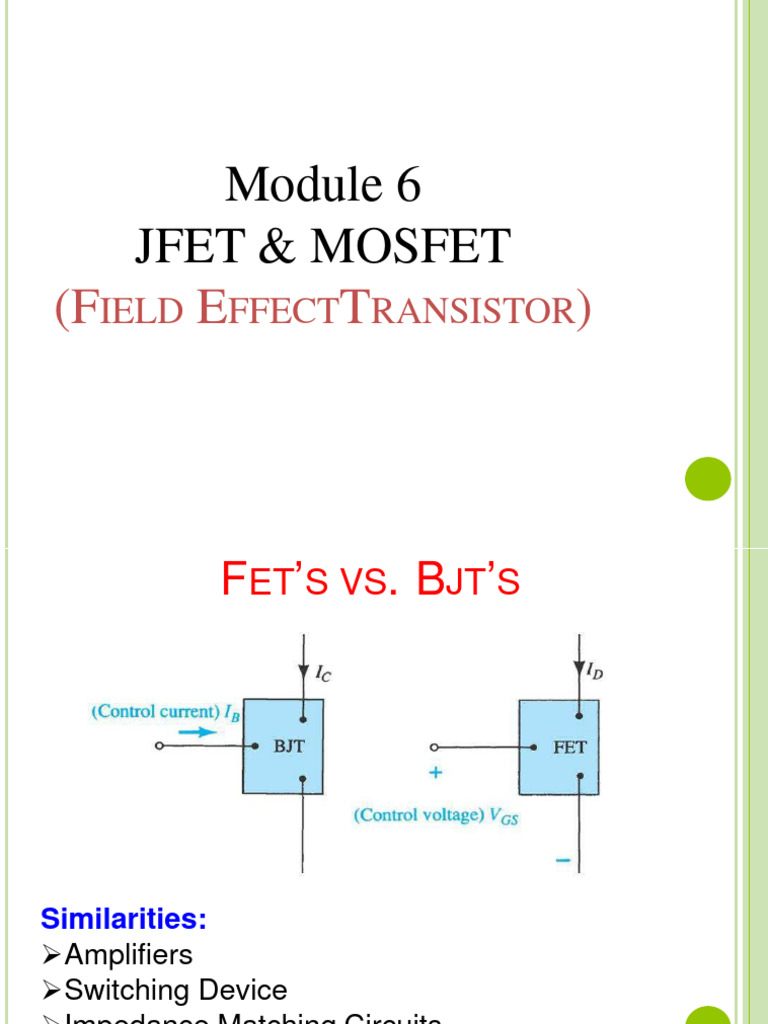 Module 6 - JFET - MOSFET | PDF | Field Effect Transistor | Mosfet