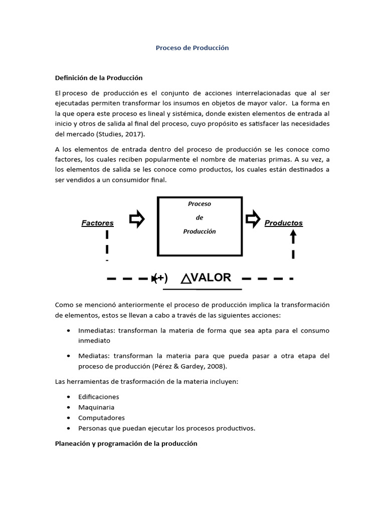 Definición y Tipos de Proceso Productivo | PDF | Business | Planificación