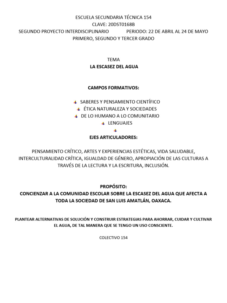 Proyecto Del Agua | PDF | Agua | Contaminación