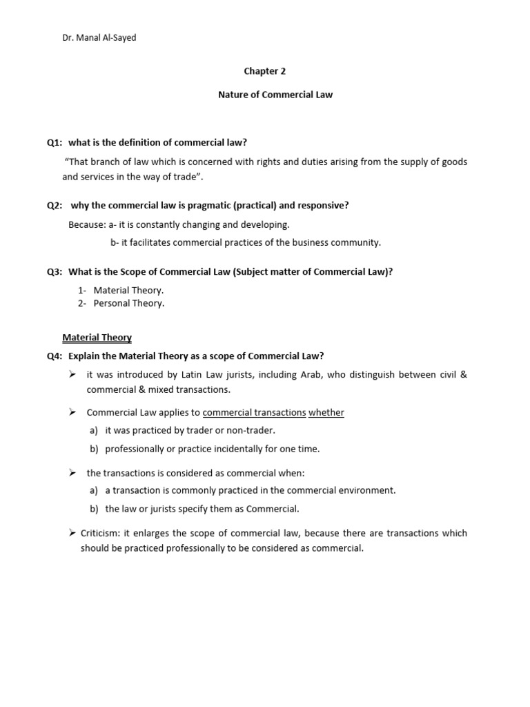 Understanding Commercial Law Fundamentals | PDF | Law Of Agency ...