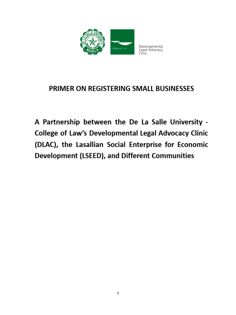 Small Business Registration Guide | PDF | Corporations | Partnership