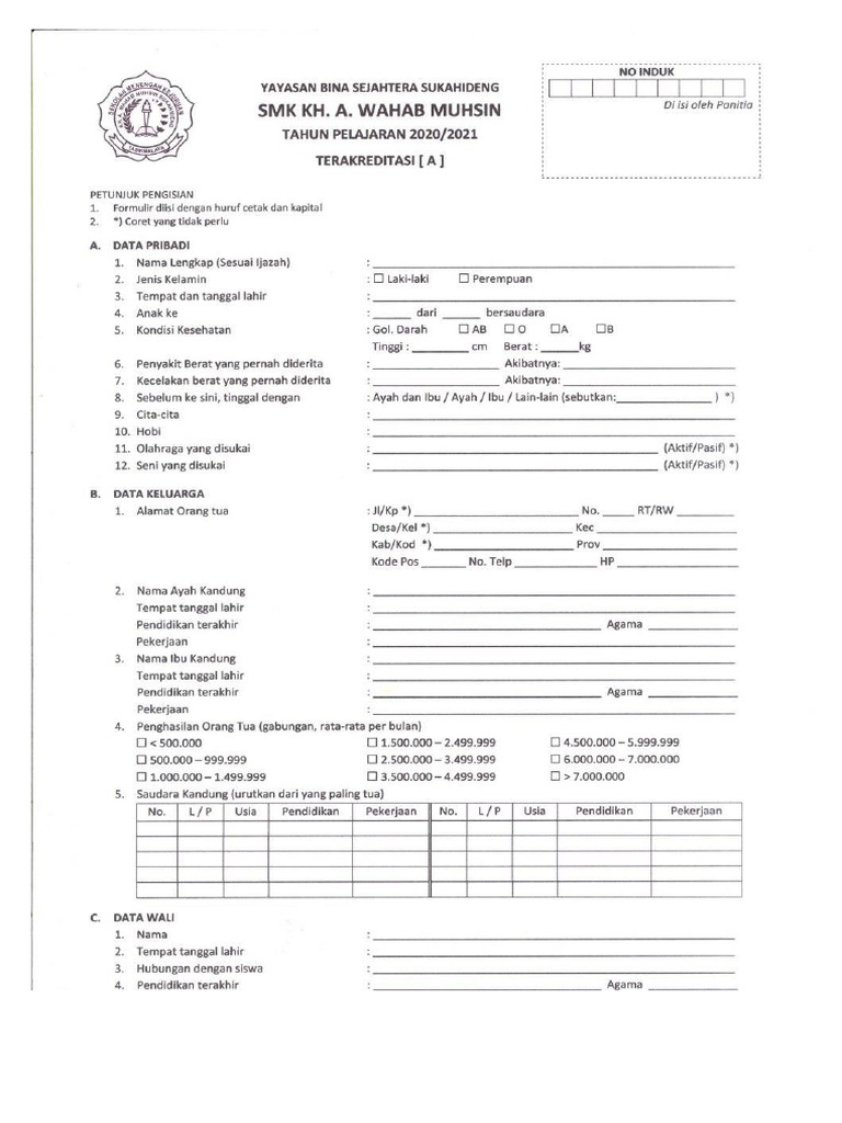 Formulir Dapodik | PDF