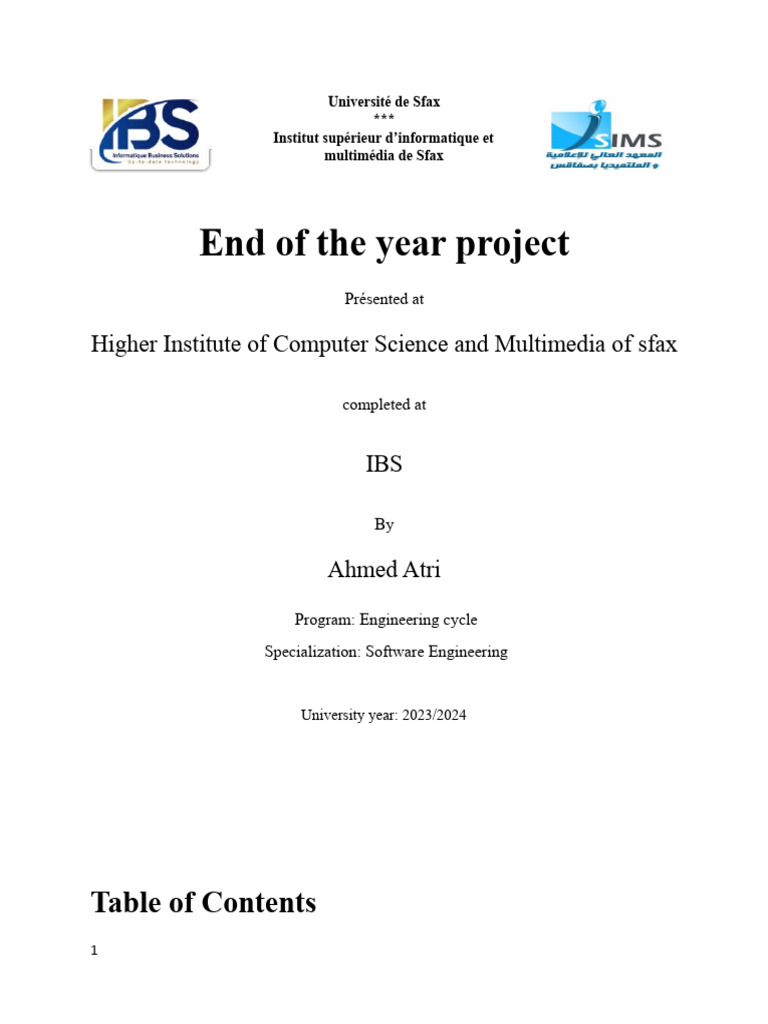 Rapport Projet de Fin D'année Pour Une Application Web | PDF | Client–Server Model | Java Script