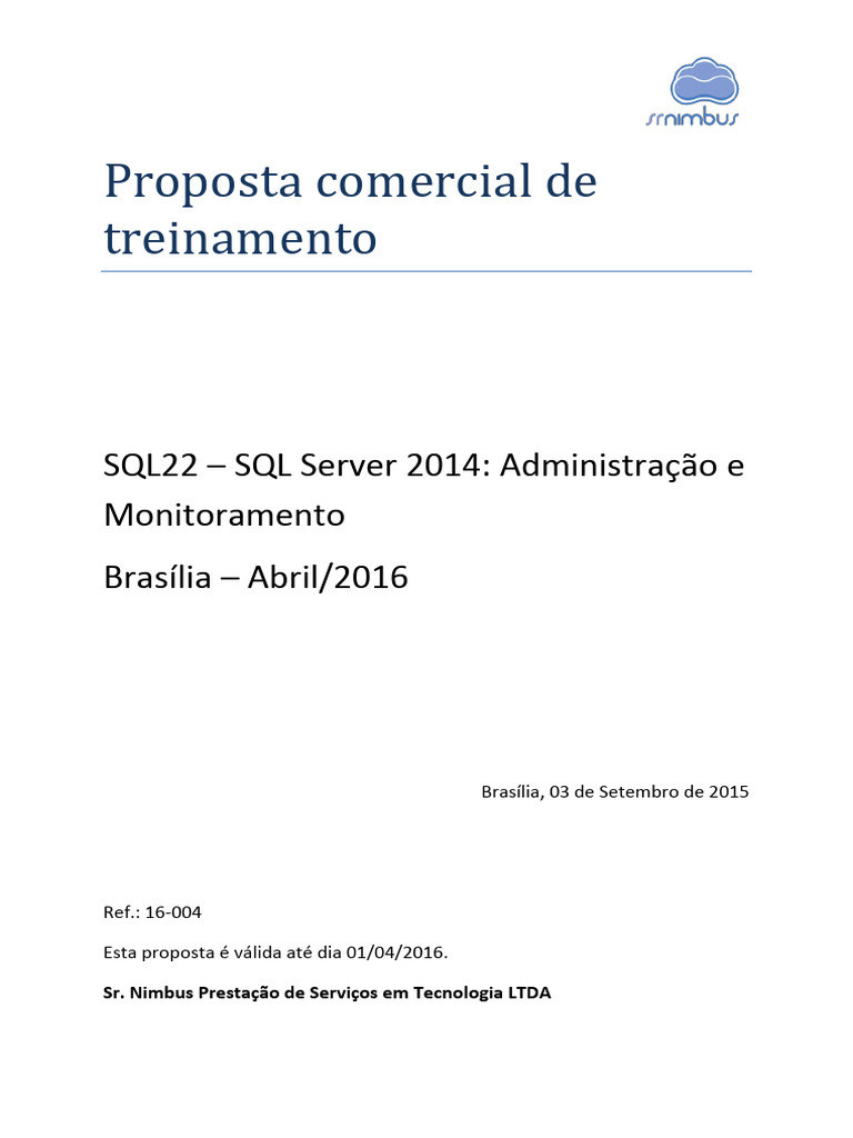 Treinamento SQL Server 2014: DBA Essentials | PDF | Microsoft SQL Server | SQL