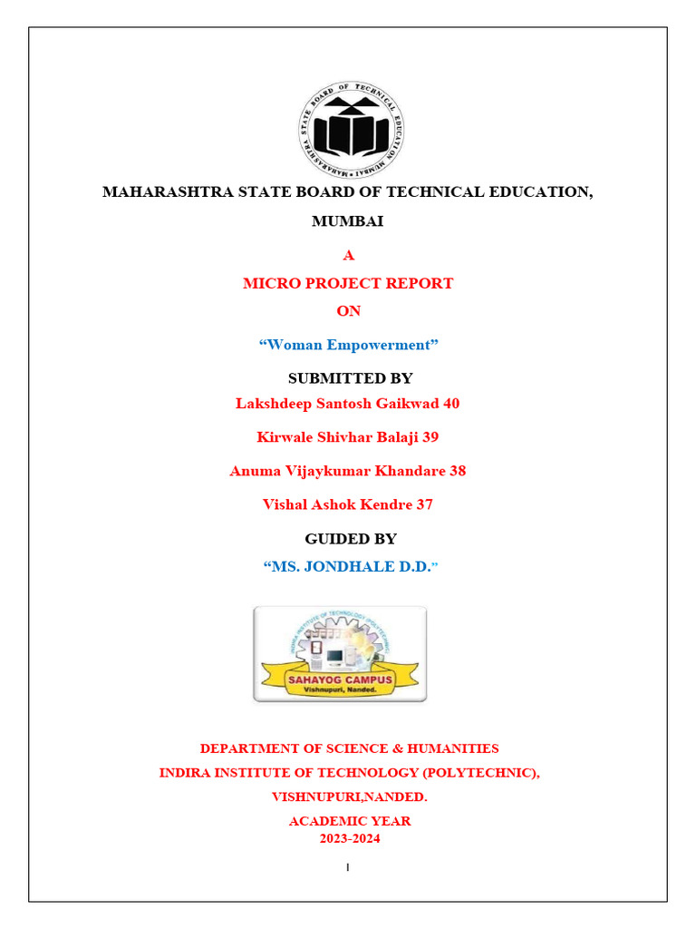 Woman Empowerment Project | PDF | Empowerment | Gender Equality