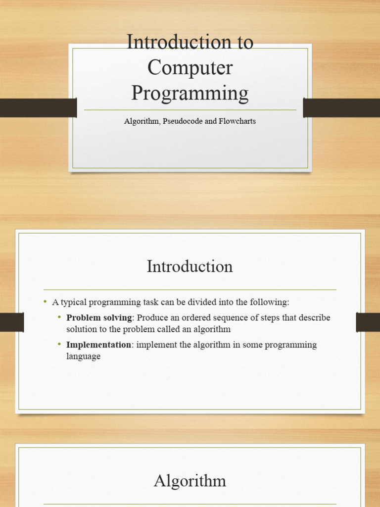 Lesson 10 - Introduction To Computer Programming (Algorithms and ... Lesson 10 - Introduction To Computer Programming (Algorithms and ...