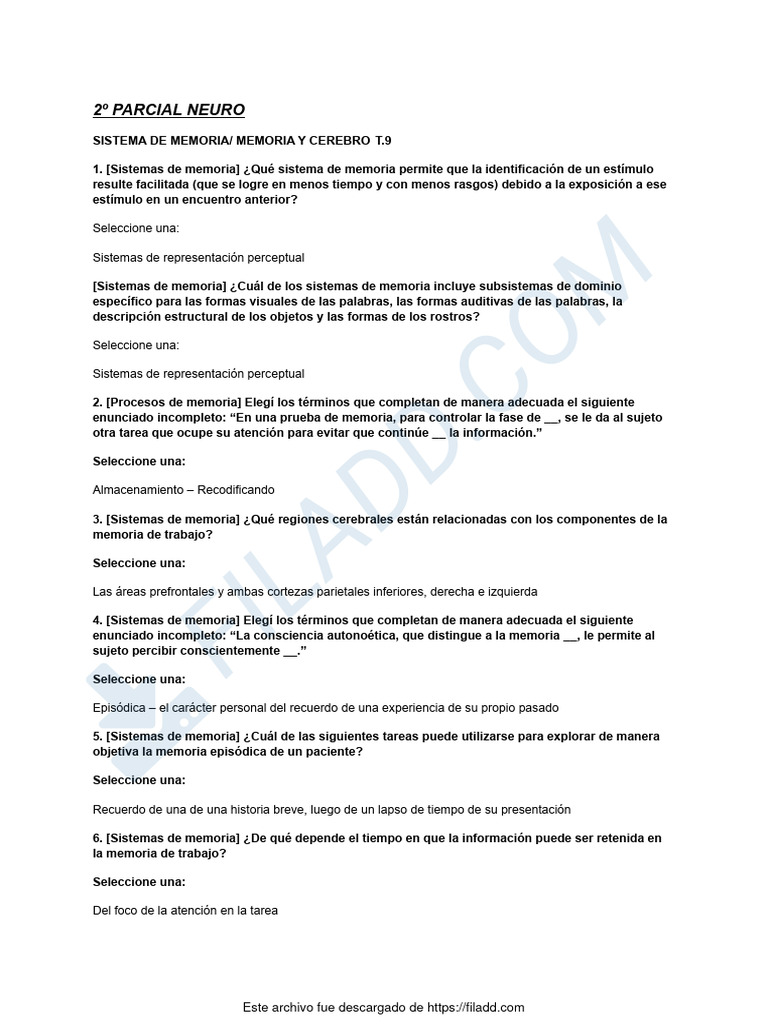 2P NEURO Completo | PDF | Afasia | Amnesia