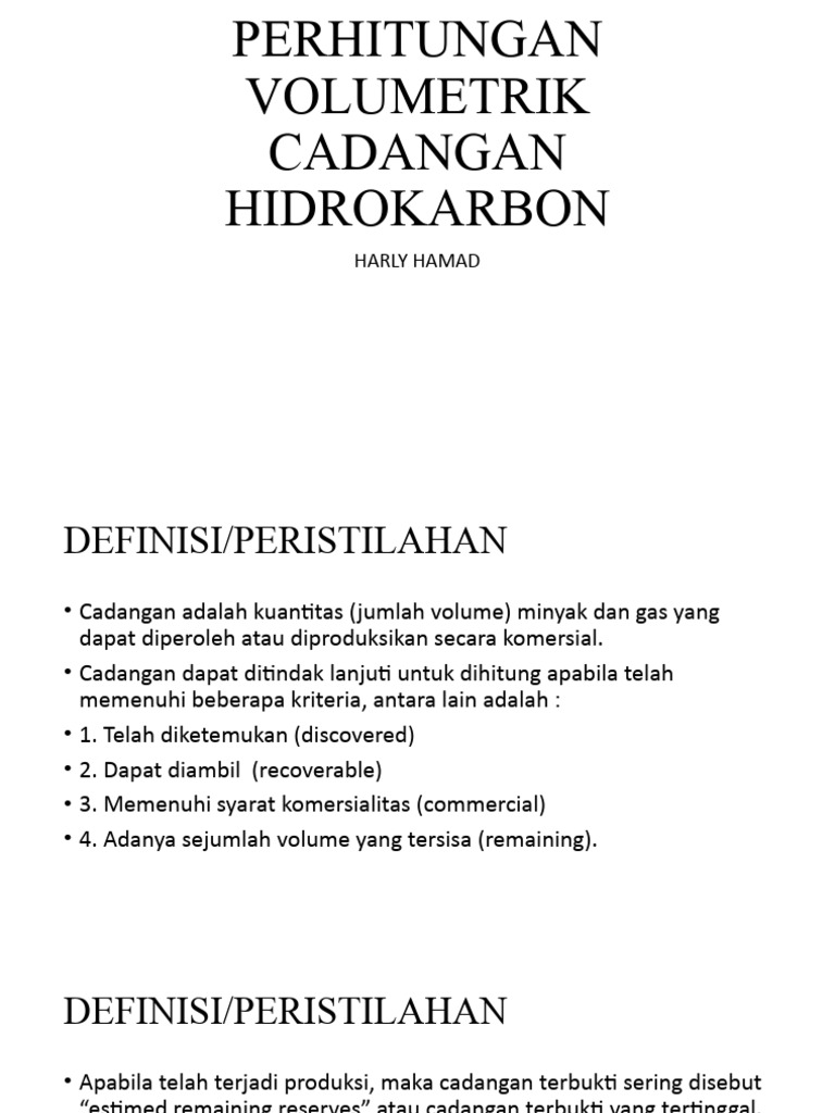 Perhitungan Volumetrik Cadangan Hidrokarbon | PDF | Teknologi & Rekayasa