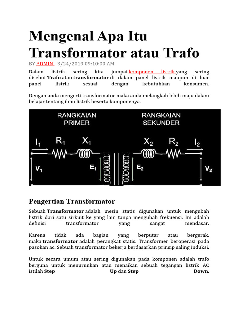 Mengenal Apa Itu Transformator Atau Trafo | PDF | Sains & Matematika | Teknologi & Rekayasa