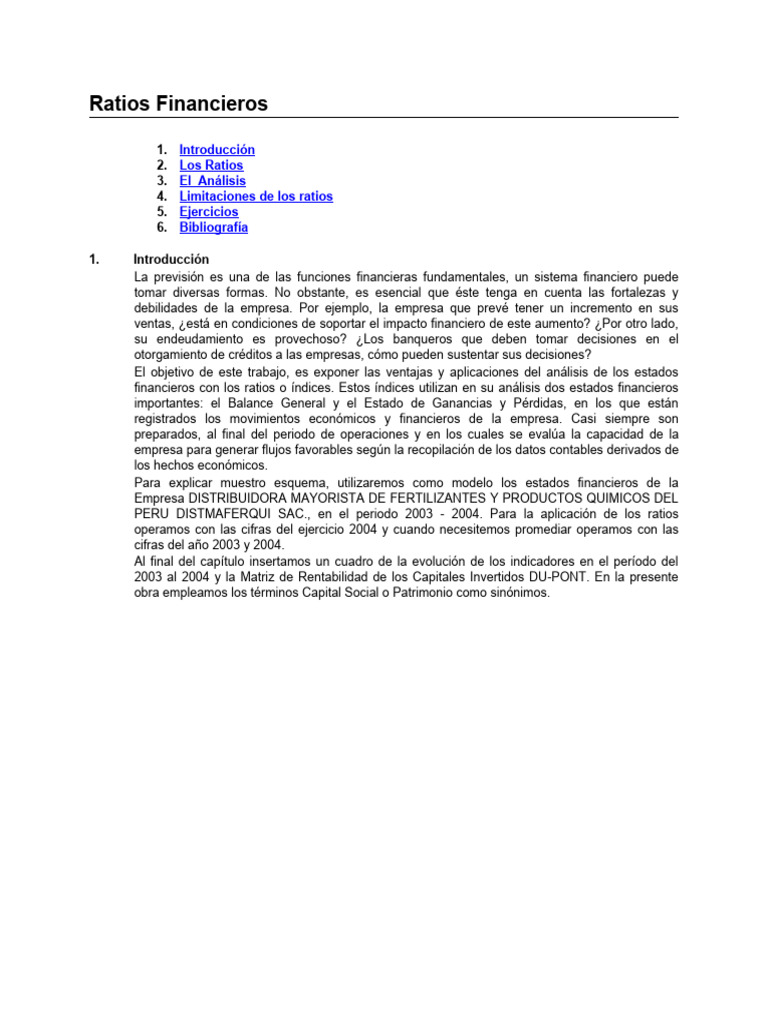 RATIOS FINANCIEROS Alumnos | PDF | Liquidez de mercado | Deuda