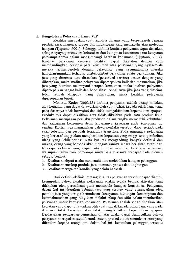 Pelayanan Optimal untuk Tamu VIP | PDF | Pengelolaan Keuangan & Uang ...