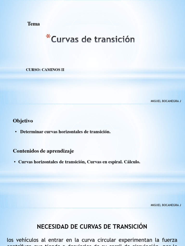 Curvas de Transicion | PDF | Curva | Geometría diferencial