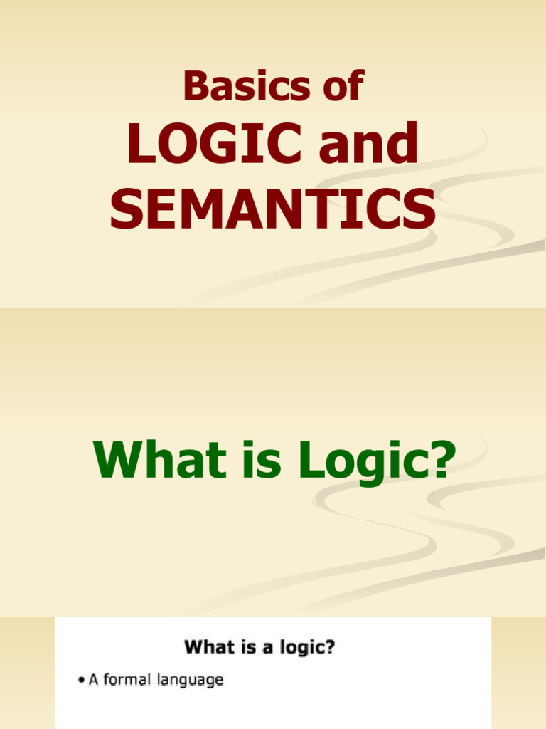 5 Logic-I | PDF | Artificial Intelligence | Intelligence (AI) & Semantics