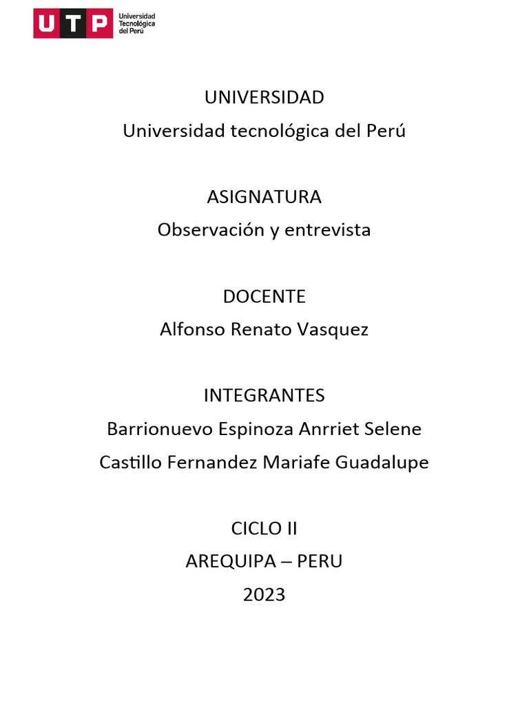 Observacion y Entrevista Ta 1 | PDF | Internet | Información