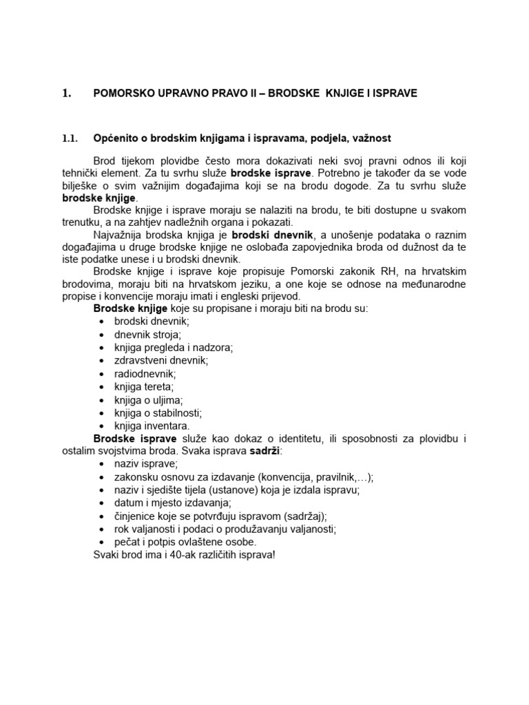 Brodske Isprave I Knjige | PDF