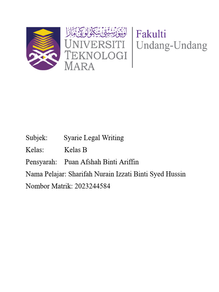 uitm cover page | PDF