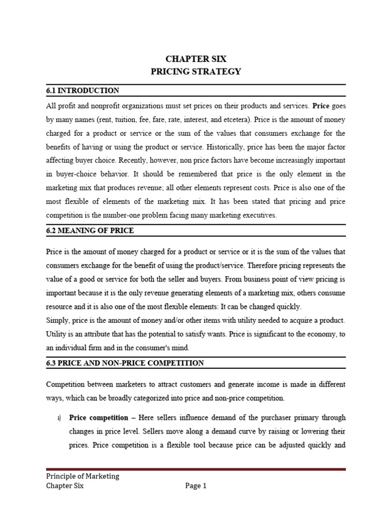 POM - Chapter Six | PDF | Pricing | Prices