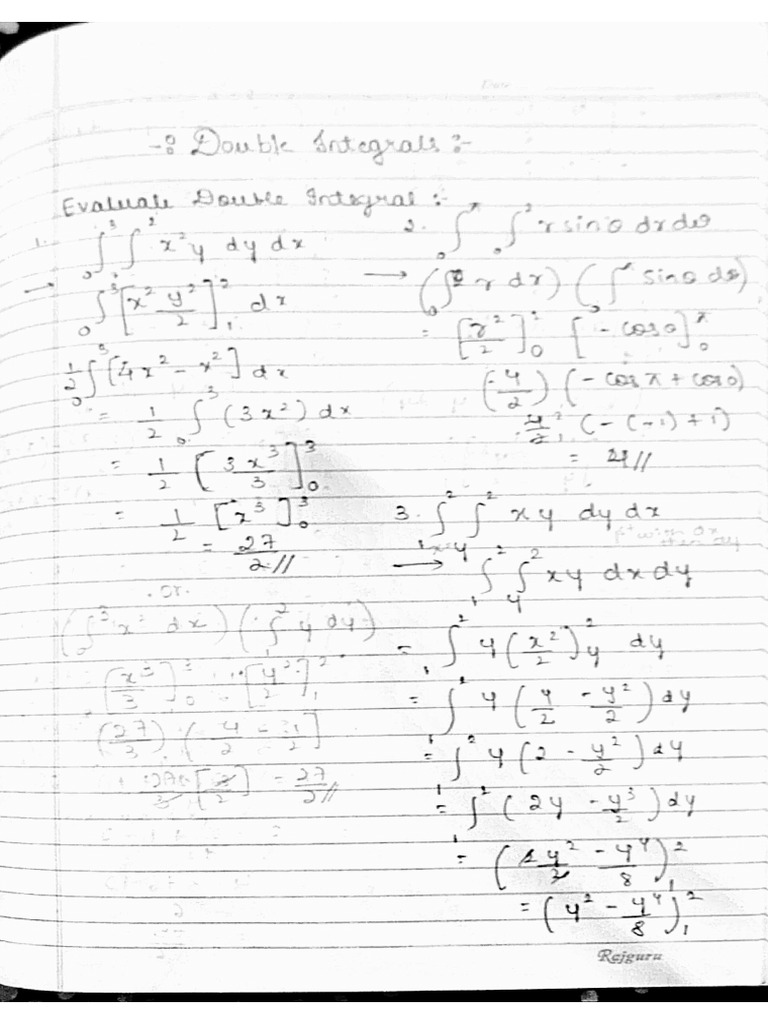 Double Integrals PDF Sak. | PDF