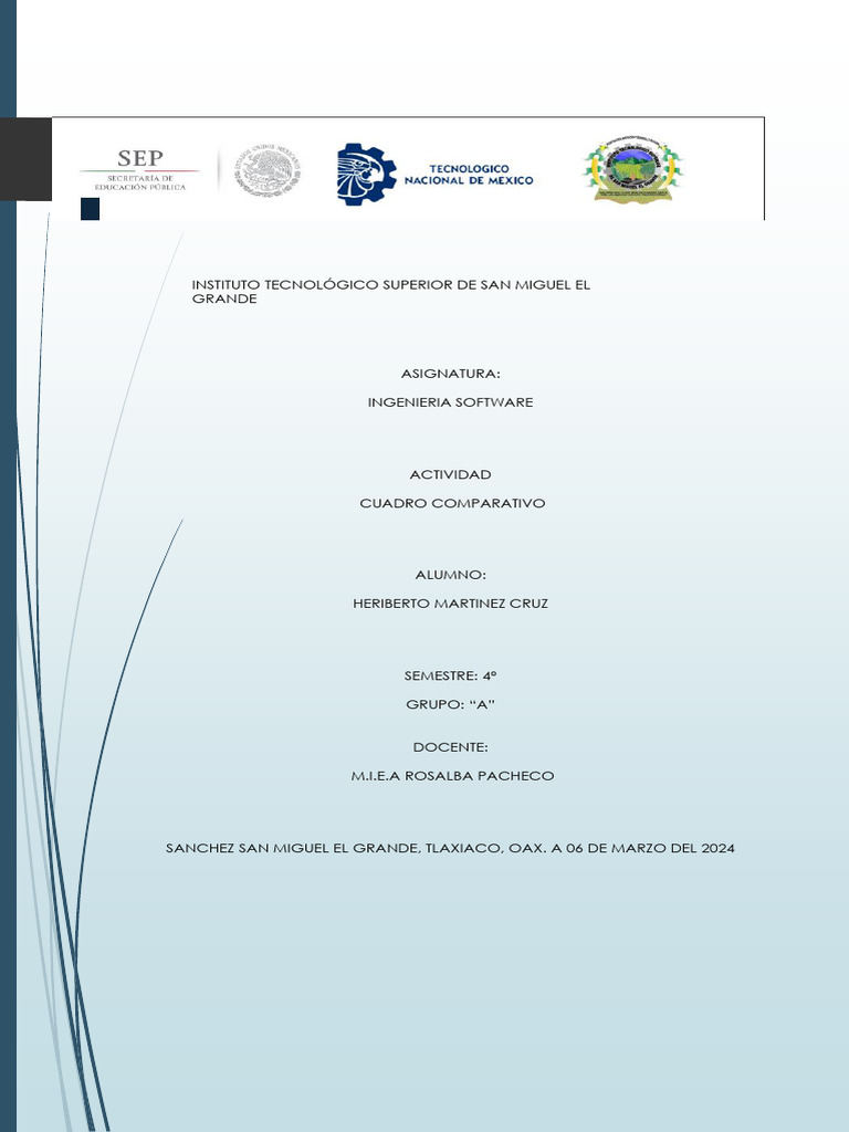 T1-T2 Cuadro Comparativo de Modelos | PDF | Software | Ciencias de la Computación
