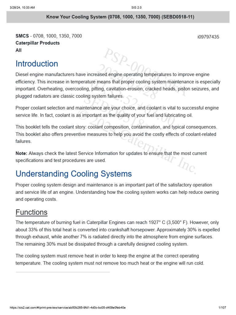 Cat Cooling System | PDF | Radiator | Heat Transfer