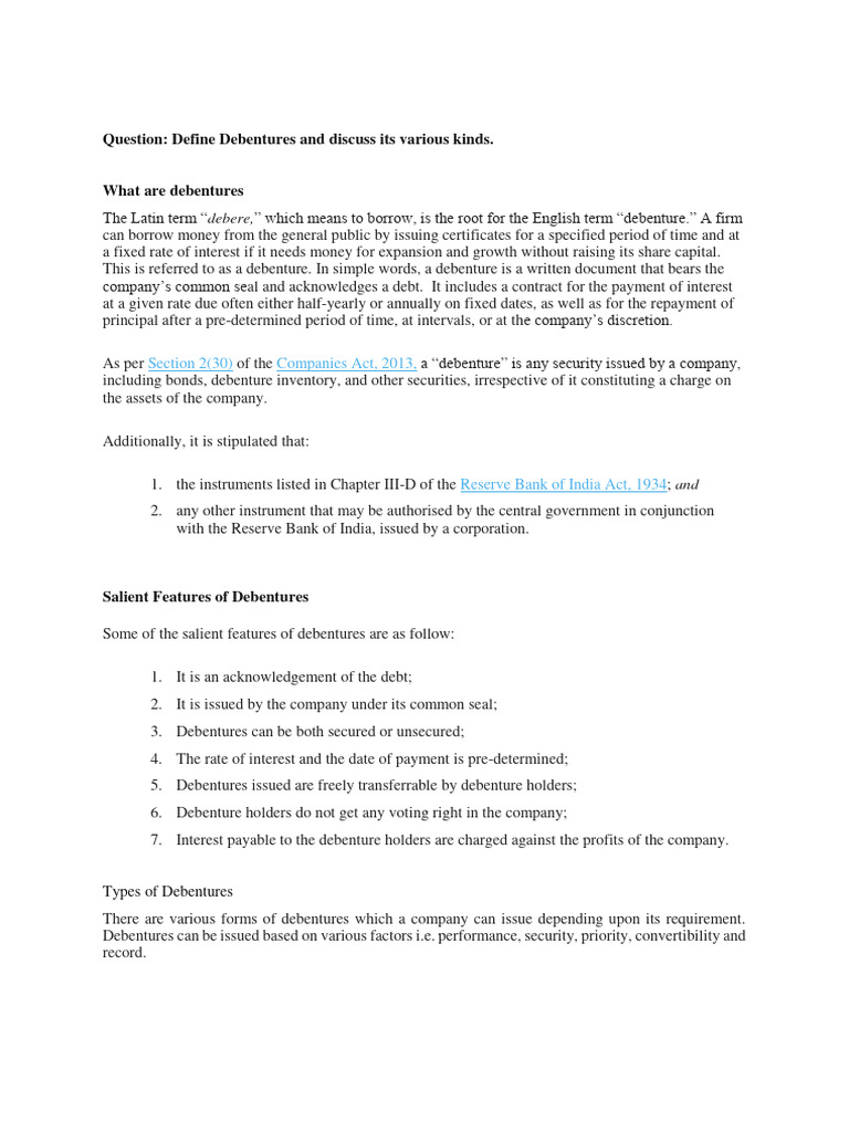 Debentures | PDF | Debenture | Convertible Bond