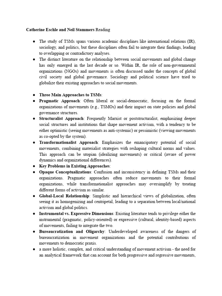 Unit 4 - Global Social Movements | PDF | Globalization | Social Movements