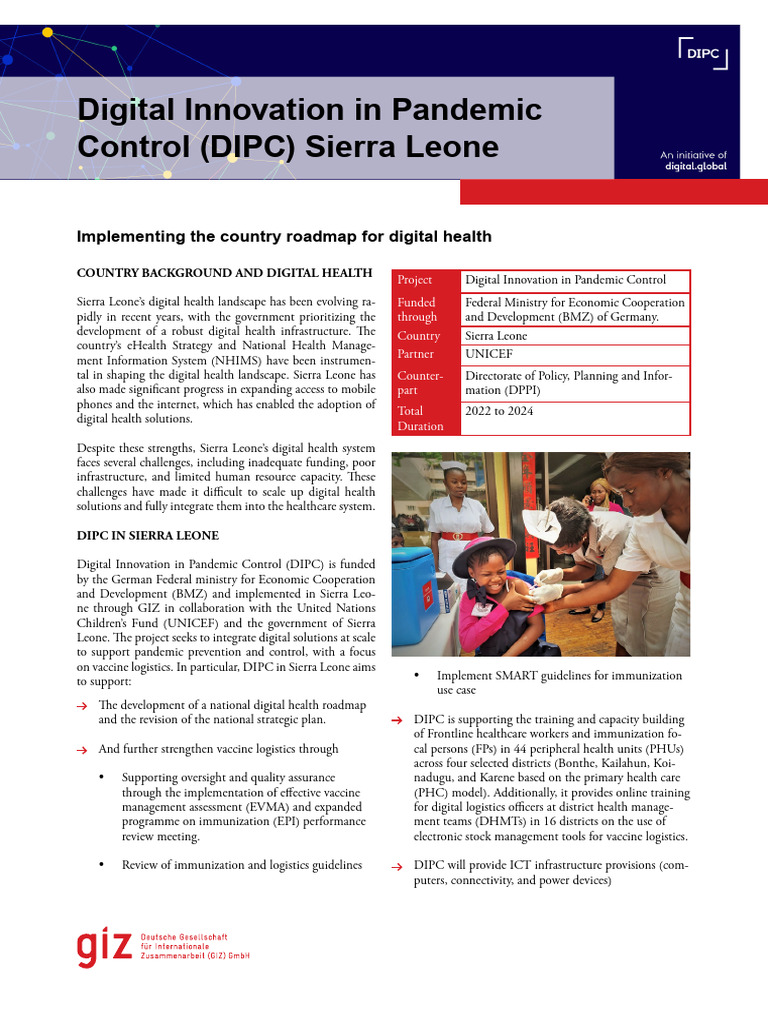 Sierra Leone Factsheet DIPC GIZ | PDF | Health System | Pandemic Sierra Leone Factsheet DIPC GIZ | PDF | Health System | Pandemic