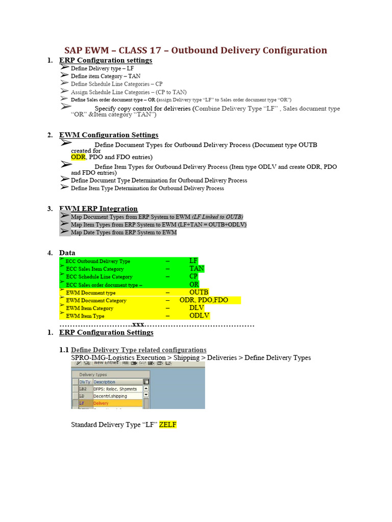S4E-17-Outbound Delivery Configuration | PDF | Enterprise Resource ...