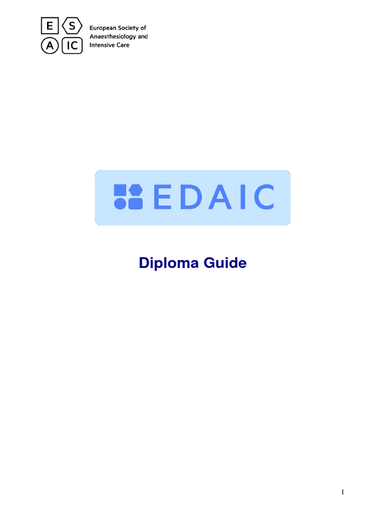EDAIC Diploma Examination Guide | PDF | Multiple Choice | Anesthesia