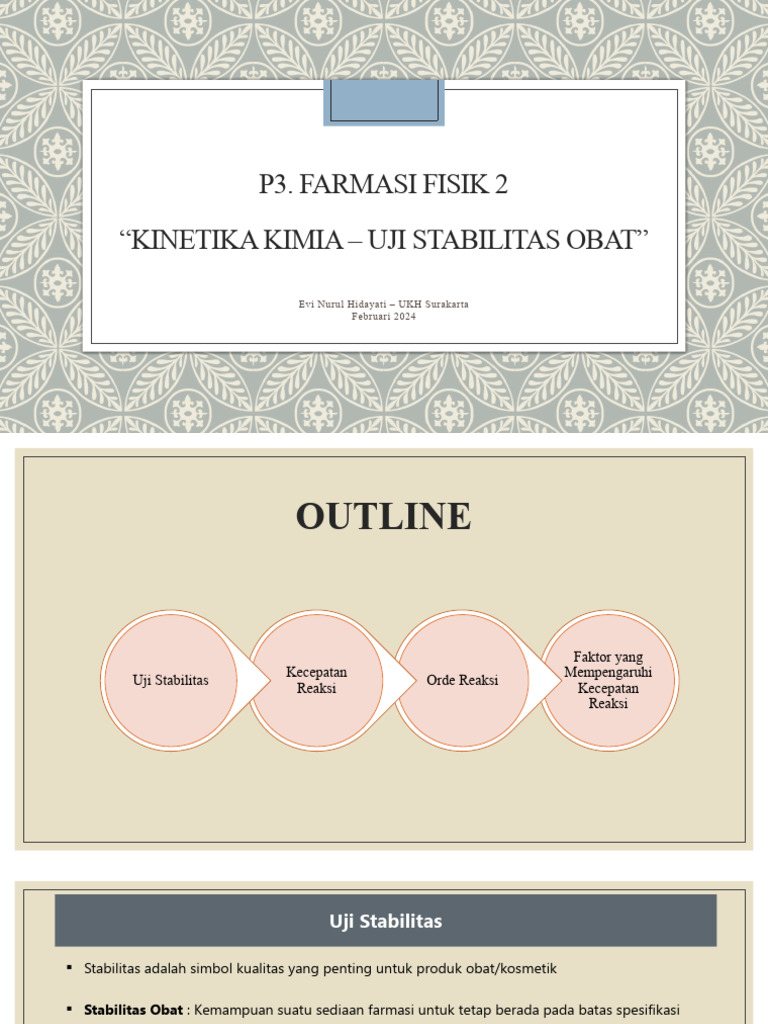 P3 Farfis 2-Kinetika Kimia Dan Uji Stabilitas Obat | PDF | Sains & Matematika