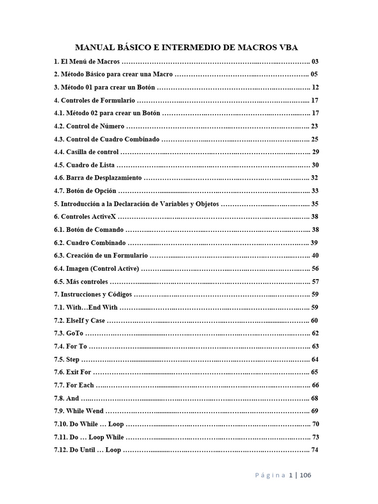 Manual Excel Macros | Descargar gratis PDF | Microsoft Excel | Macro (informática)