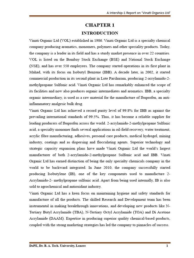 Suyash Industrial Traning Report 1 | PDF | Distillation | Chemical Reactor