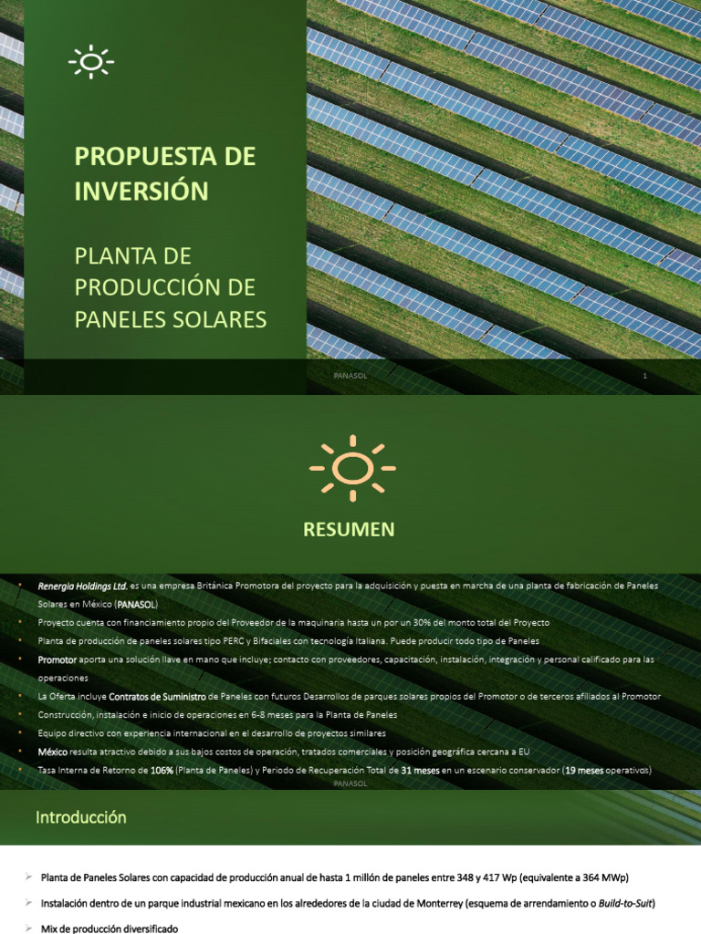 Planta Solar Panasol Mexico - Oct20 | PDF | Fotovoltaica | México