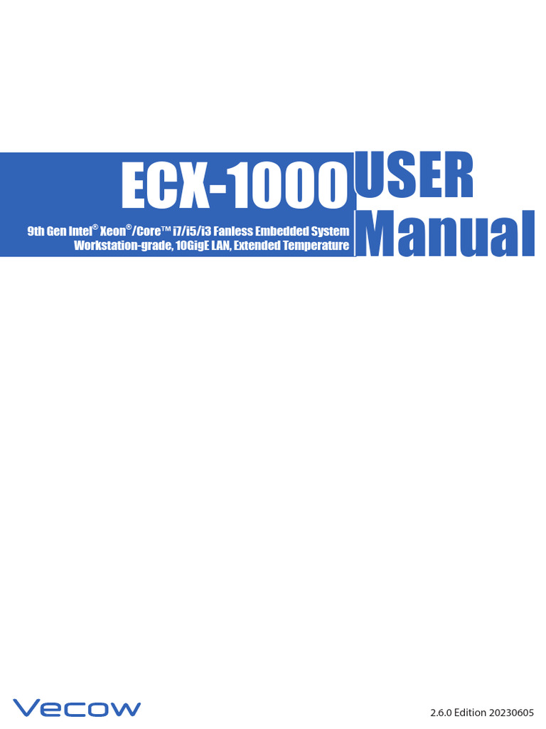 User Manual ECX-1000 | PDF | Usb | Embedded System
