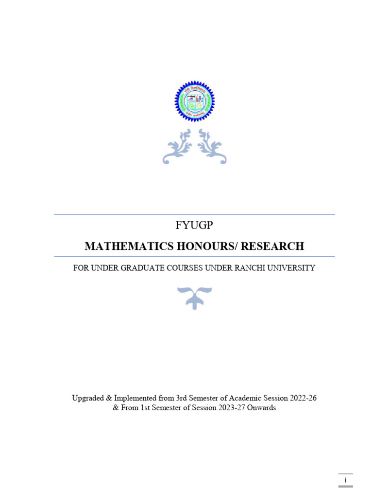 Revised NEP FYUGP Mathematics | PDF | Mathematics | Academic Term