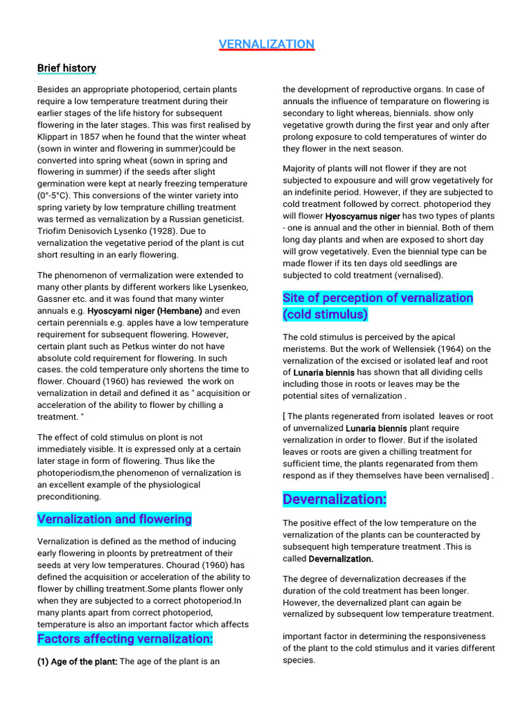 Vernalisation in Details | PDF | Plants | Botany