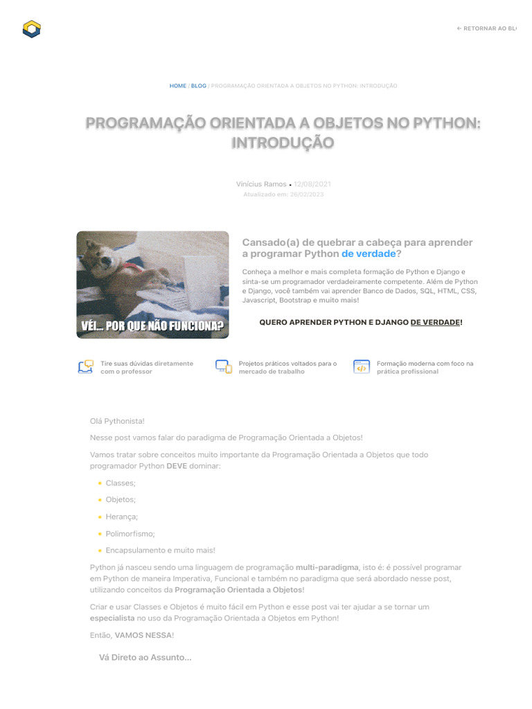 Introdução à POO em Python | PDF | Classe (programação de computadores ...