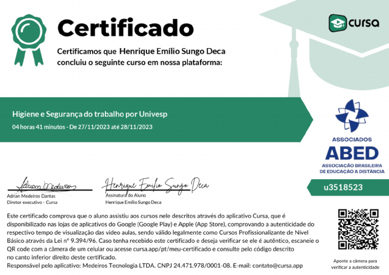 Certificado HST | PDF