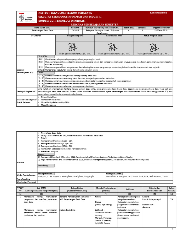 RPS Basis Data | PDF | Komputer | Seni