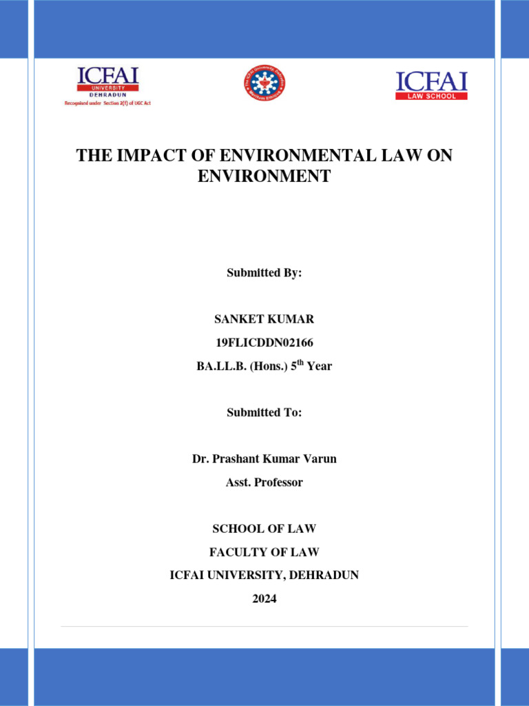 The Impact of Environmental Law On Environment | PDF | Sustainable ...