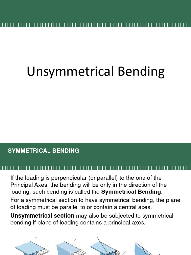 Unsymmetrical Bending of Symmetric Sections | PDF | Bending | Stress ...
