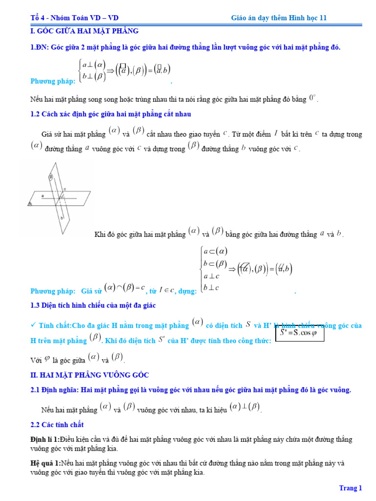 3.4-HH11-Hai mặt phẳng vuông góc | PDF