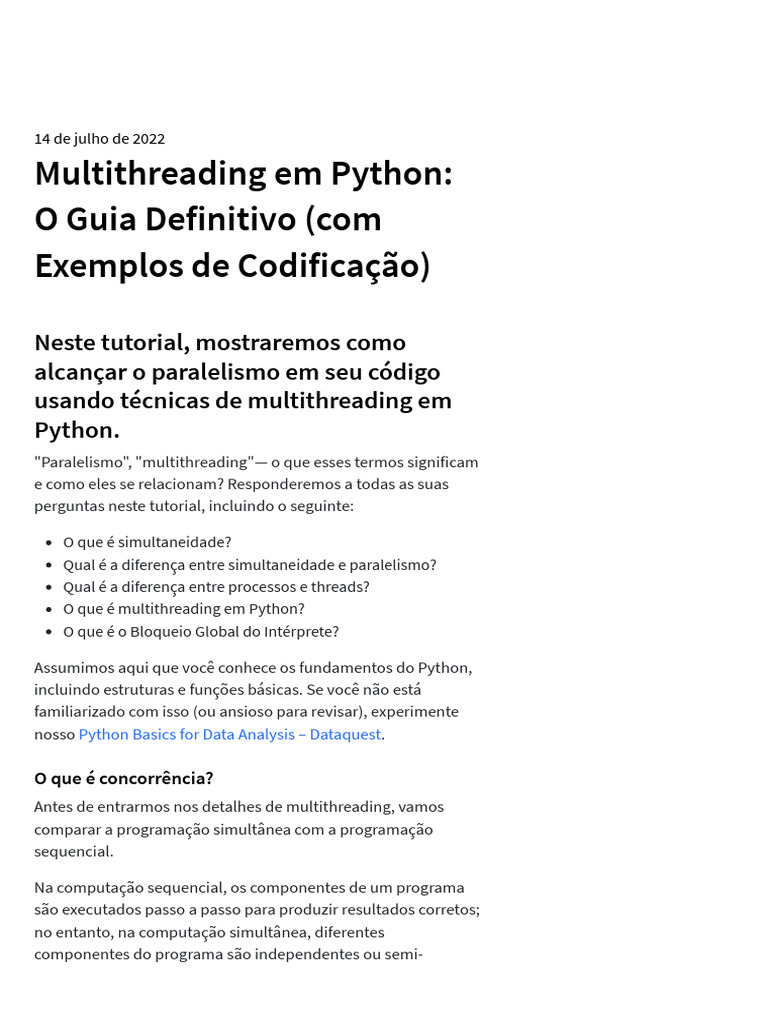 Multithreading em Python: O Guia Definitivo (Com Exemplos de ...