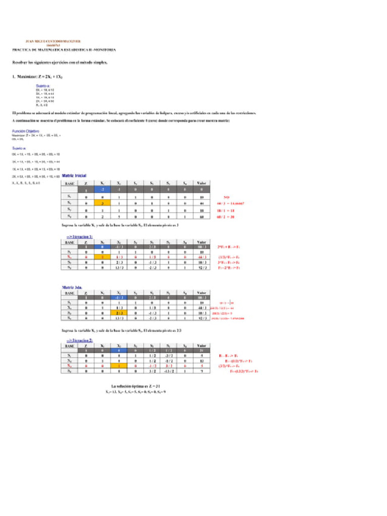 Ejercicios Resueltos de Maximización_ de Método Simplex - 20240604 ...
